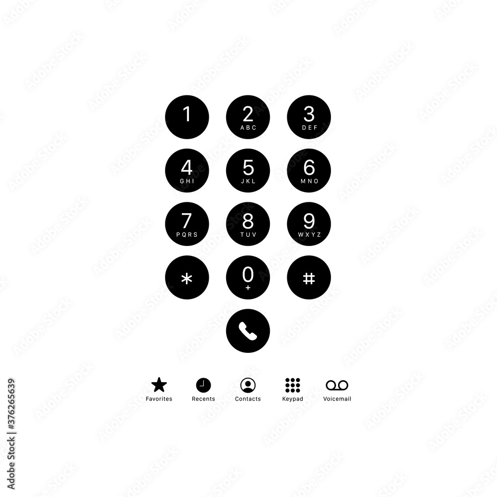 Keypad template. Phone keyboard symbol modern, simple, vector, icon for ...
