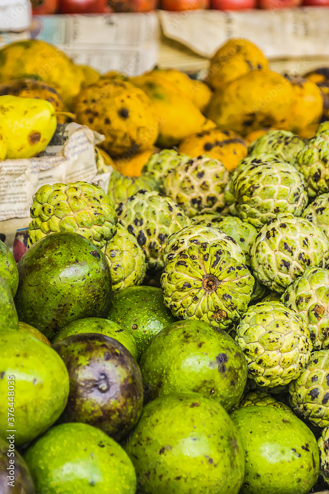 Fruits and vegetables in a small market in Vagator, Goa, India ...