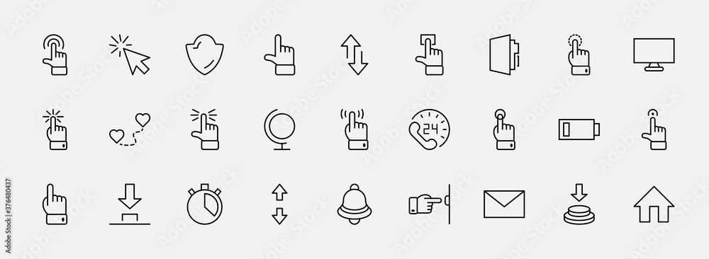 Click Set of Buttons related Vector Icons. Contains such Icons as ...