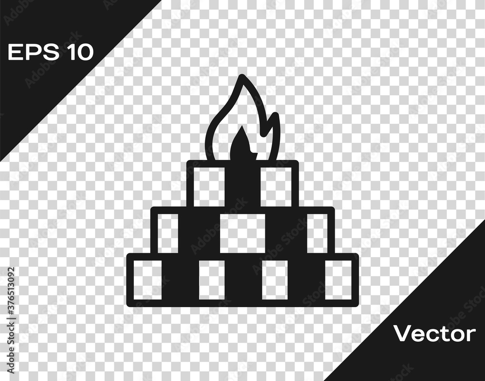 Black Yagna icon isolated on transparent background. Vector. Stock ...