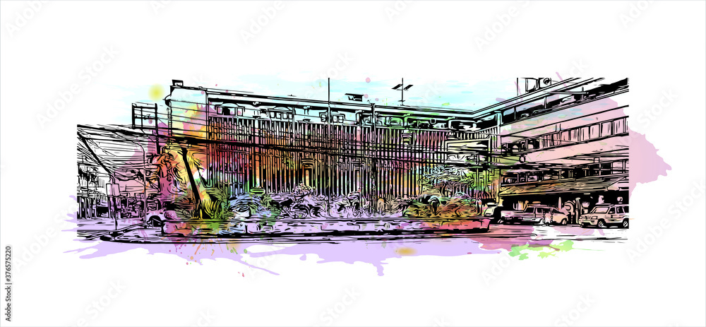 Building view with landmark of Bacolod is a city on the northwest coast ...