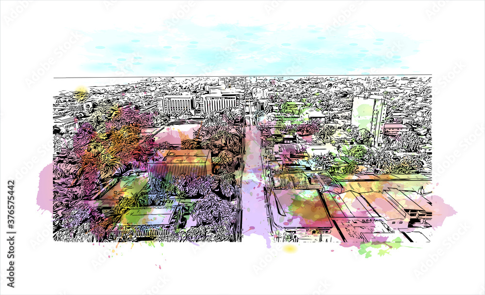 Vector de Stock Building view with landmark of Bacolod is a city on the ...