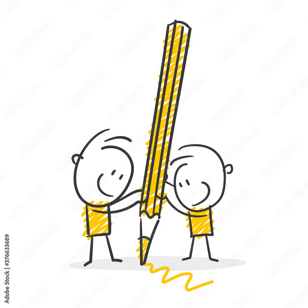 Strichfiguren / Strichmännchen: Scribble, Stift, malen. (Nr. 543) Stock ...