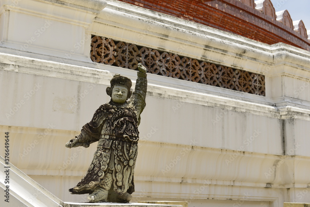 The Ancient Chinese sculpture statue around Golden pagoda Phra Pathom ...