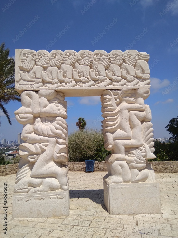 Nice view of the Gate to the Holy Land - ancient Jaffa. Landmarks of ...