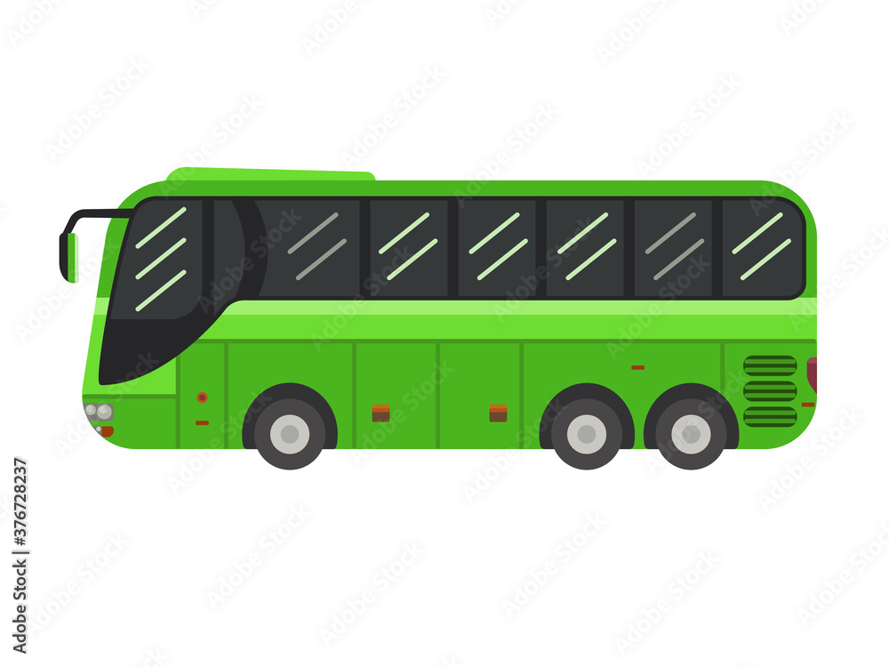 vector illustration, green bus Stock Vector | Adobe Stock