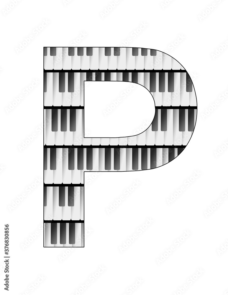 design for backgrounds of musical themes with the letter P Stock ...