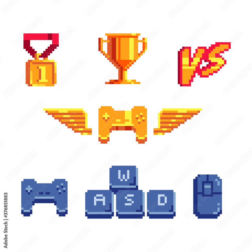 Sport cyber. Gamepad keyboard and mouse. Game tournament achievement ...