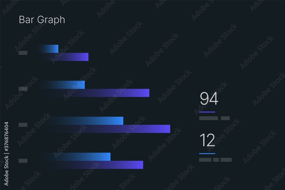 Bar Chart. Elements of infographics on a dark background. Use in ...