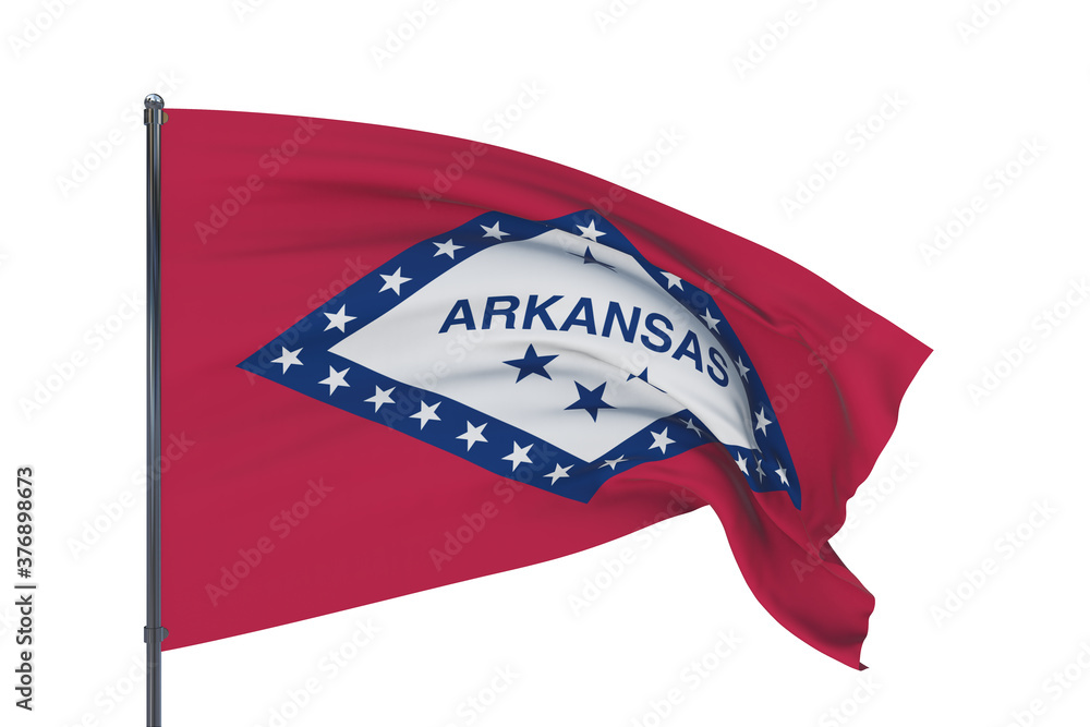 State of Arkansas flag. 3D illustration, isolated on white, flags of ...
