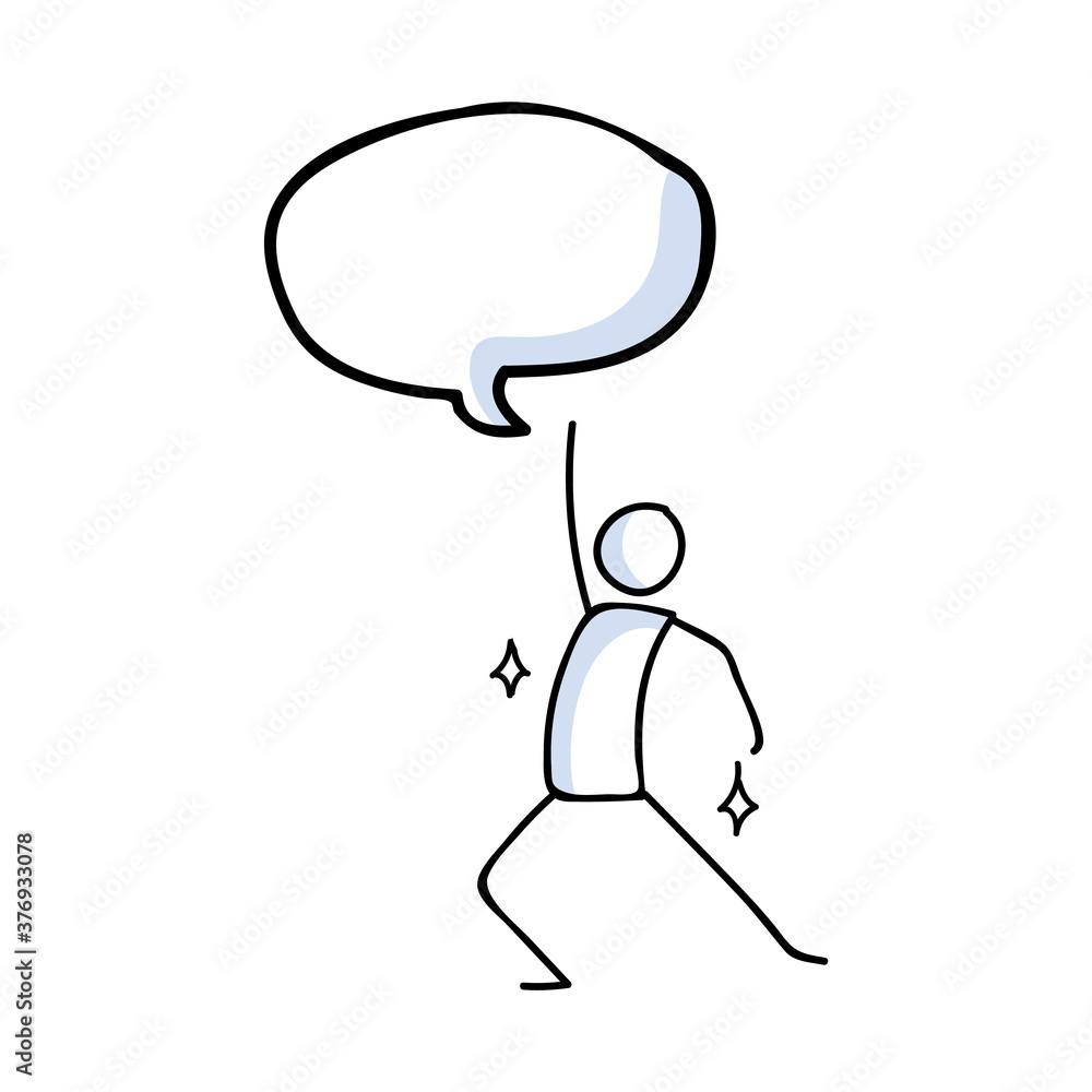 Hand drawn stickman disco dancer concept. Simple outline ballerina ...