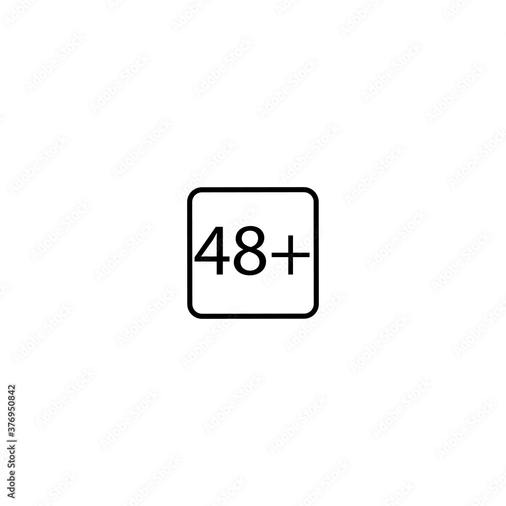 Age limit forty eight plus squared icon eps ten Stock Vector | Adobe Stock