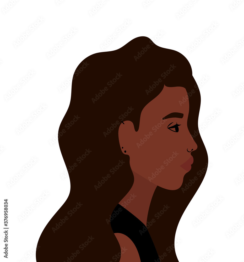 black woman cartoon in side view vector design Stock Vector | Adobe Stock