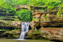Rock Bridge And Fallen Tree In Fall Free Stock Photo - Public Domain ...