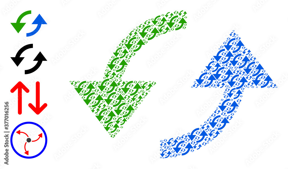Vector sync arrows mosaic is organized of random recursive sync arrows ...