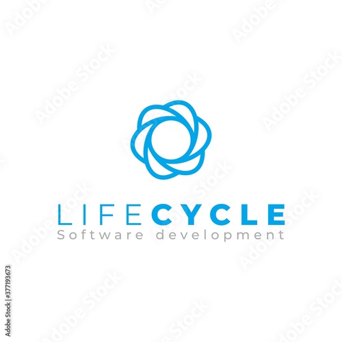 Life cycle logo template. Software development logo design. Abstract ...