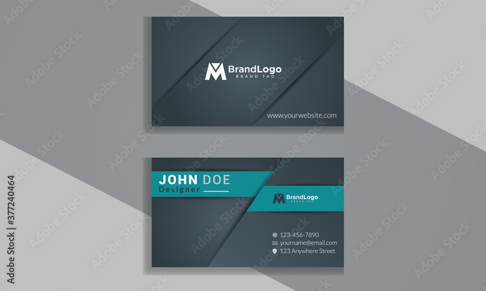 Blue and gray Business card templates for personal and commercial ...