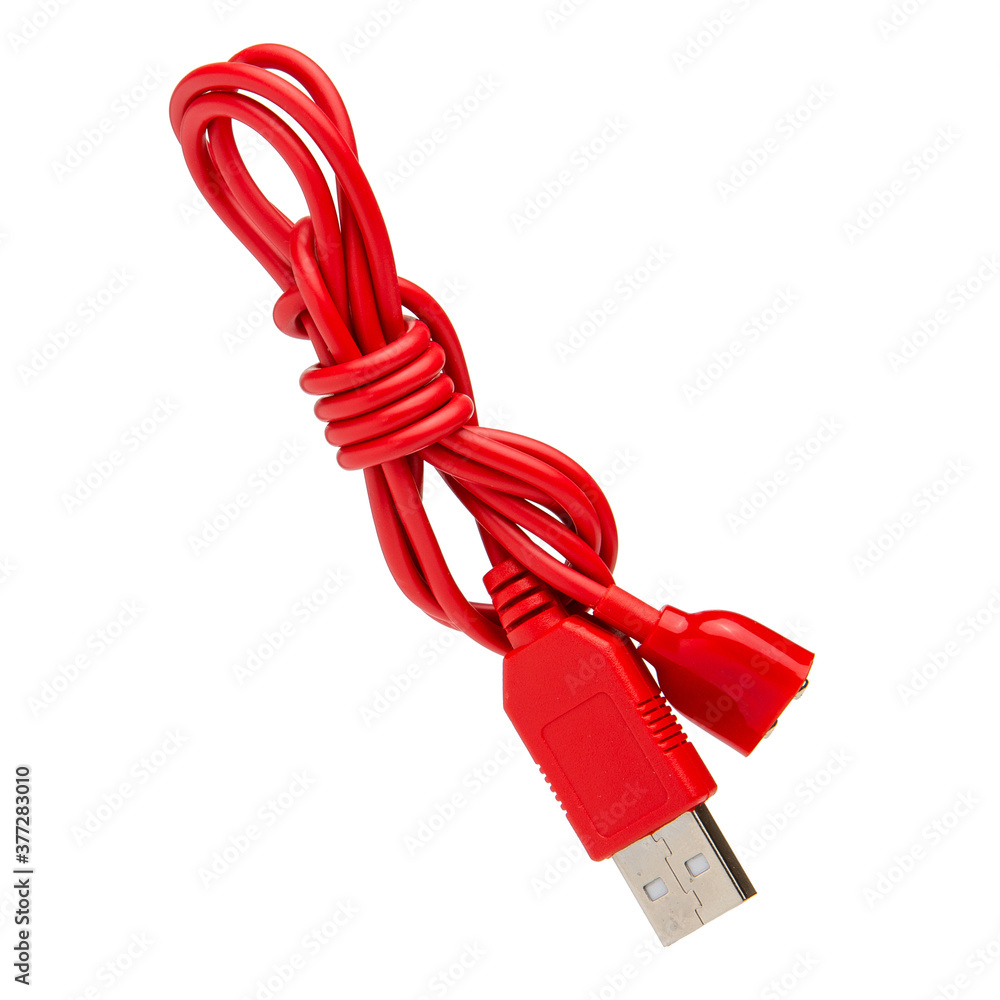 USB cable for electronic devices on a white background. cable phone ...