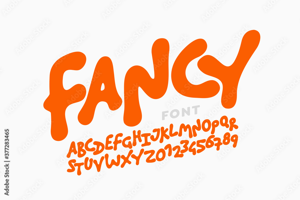 Playful kids style font design, alphabet letters and numbers vector ...