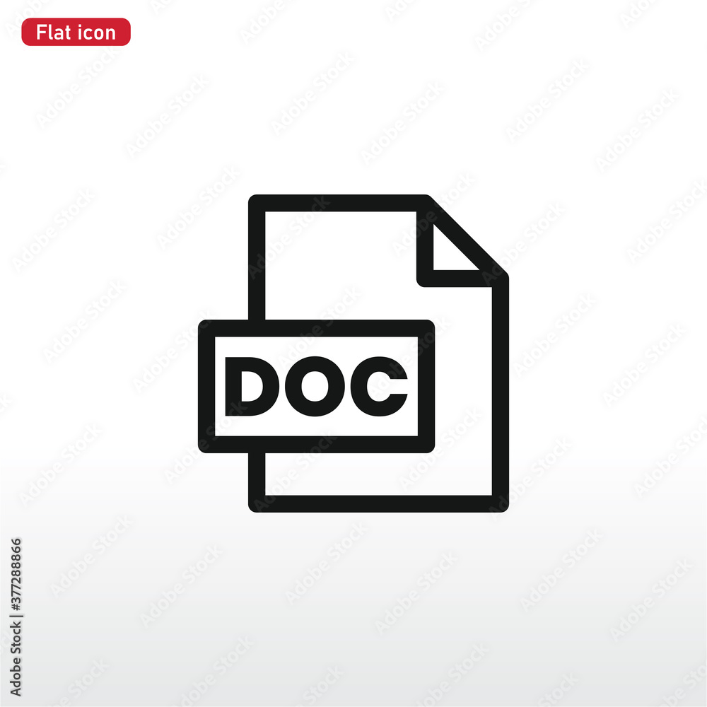 Doc File icon vector . DOC sign Stock Vector | Adobe Stock