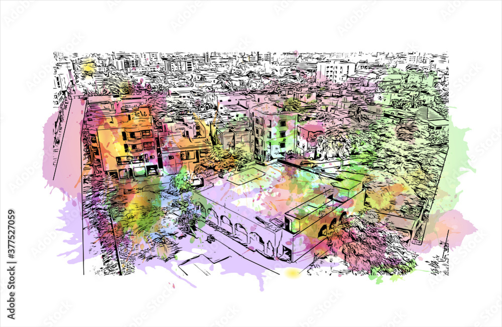 Image vectorielle Stock Building view with landmark of Bamako is the ...