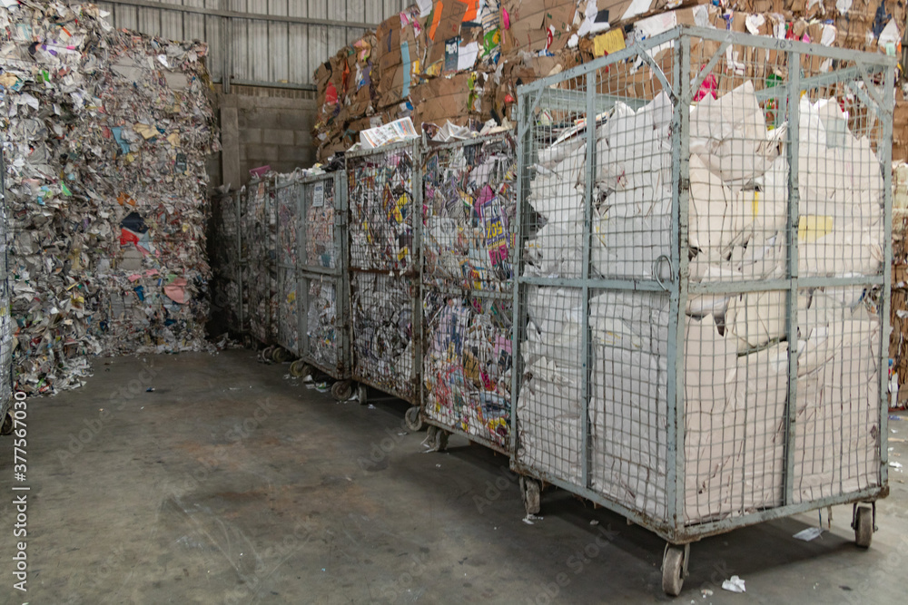 Paper and Cardboard bales for recycling process, Recyclable materials ...