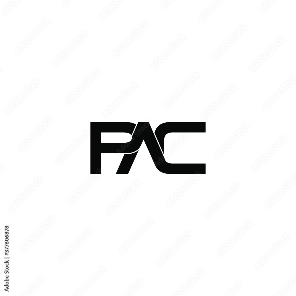pac letter original monogram logo design Stock Vector | Adobe Stock