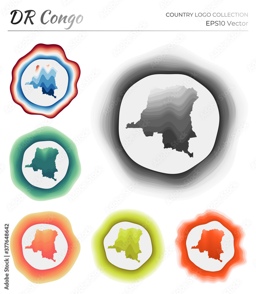 DR Congo logo collection. Colorful logo of the country. Unique layered ...