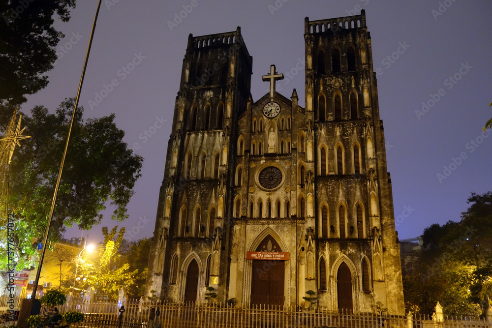 St Joseph's Cathedral is a old church in Vietnam. Its a late 19th ...