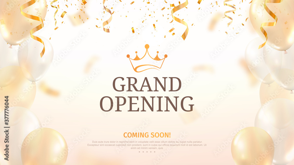 Grand opening vector illustration template. Celebration light ...