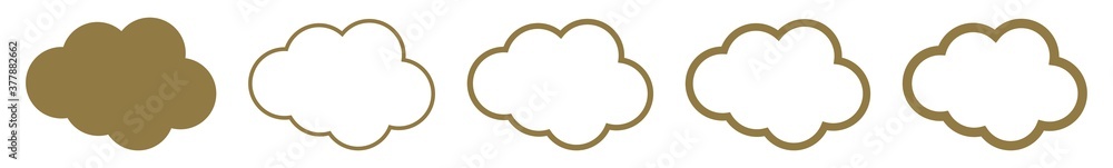 Cloud Icon Gold Line | Clouds Illustration | Weather Climate Symbol ...