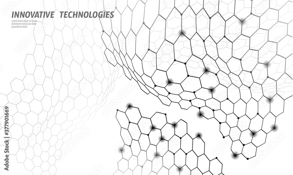 3D nanotechnololy graphene texture cyberspace. Nano fiber chemical ...