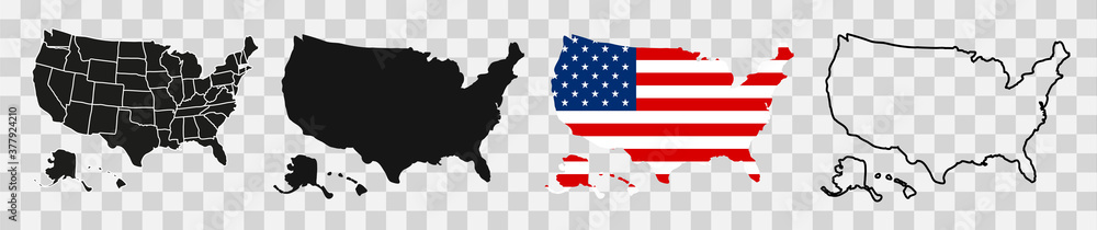USA map with states. Vector illustration Stock Vector | Adobe Stock