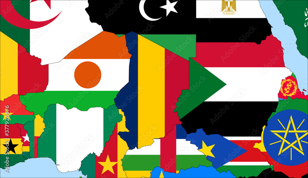 Center the map of Chad. Vector maps showing Chad and neighboring ...