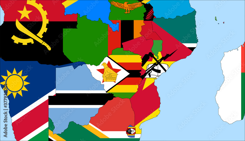 Center the map of Zimbabwe. Vector maps showing Zimbabwe and ...