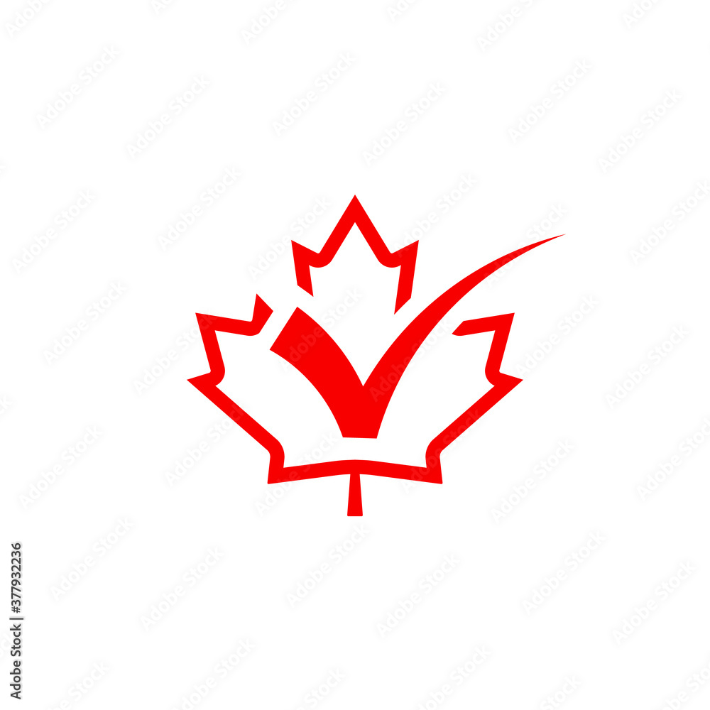 Maple leaf vote canada icon. Clipart image isolated on white background ...