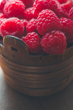 Vintage Basket Of Raspberries Free Stock Photo - Public Domain Pictures