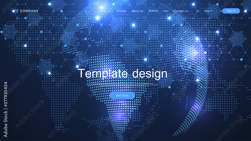 Website template design. Asbtract background with World map point and ...