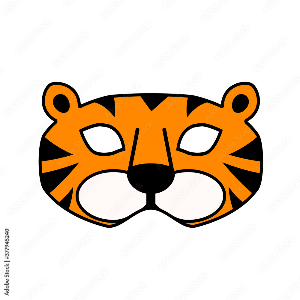 Tiger mask icon. Clipart image isolated on white background. Stock ...