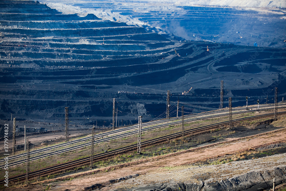 Open pit extraction of coal in quarry "Bogatyr", Ekibastuz, Kazakhstan ...