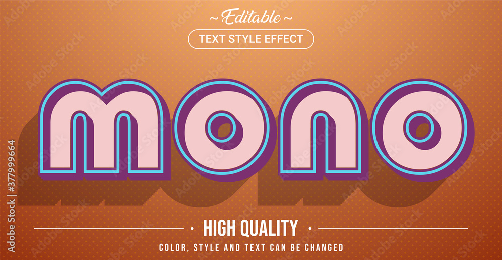 Editable text style effect - Mono theme style. Stock Vector | Adobe Stock