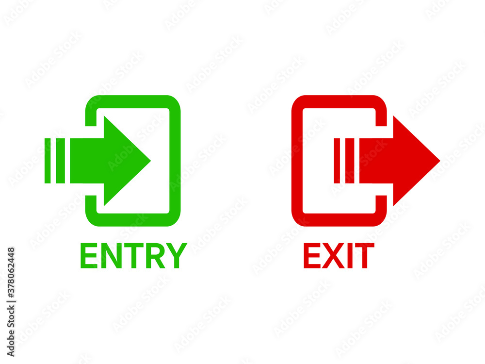 Vector de Stock entry and exit sign, log-in and log-out symbol | Adobe ...