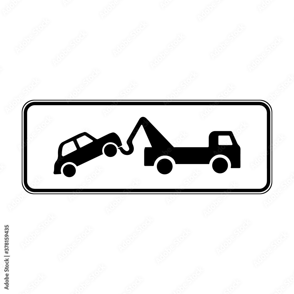 Tow away zone road sign. Vector illustration of no parking area traffic ...