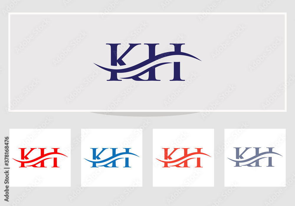 Initial KH letters logo Modern Trendy. KH Logo design for business ...