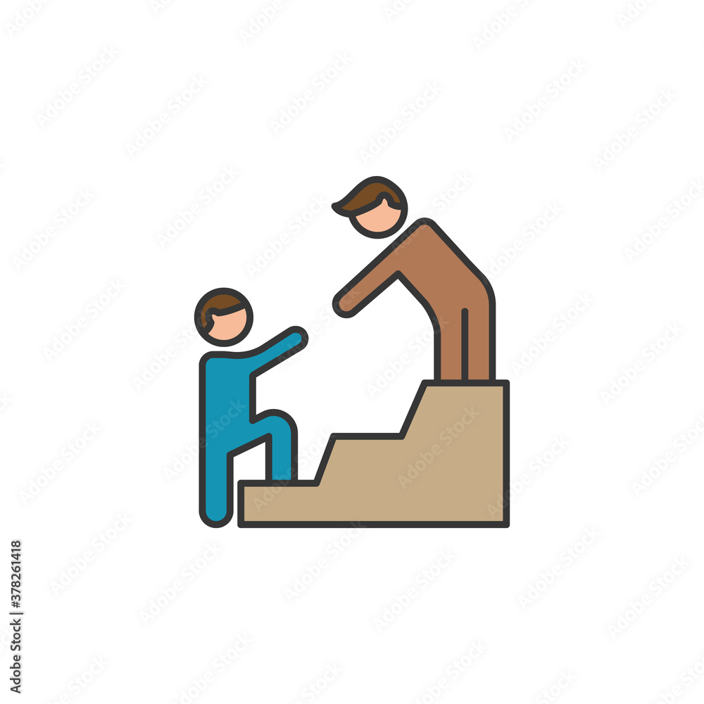 help friends friendship outline icon. Elements of friendship line icon ...