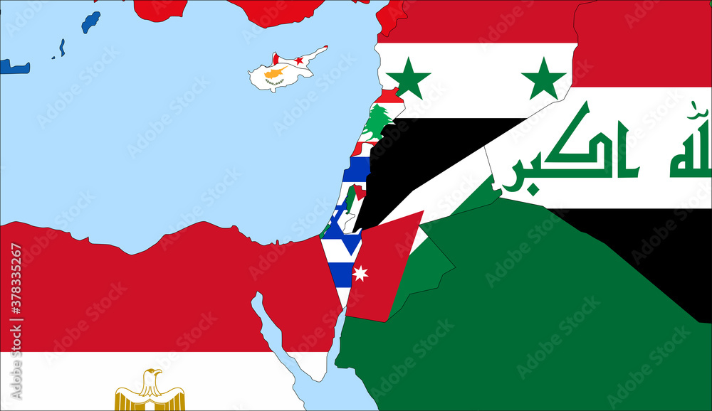 Vector de Stock Center the map of Palestine. Vector maps showing ...