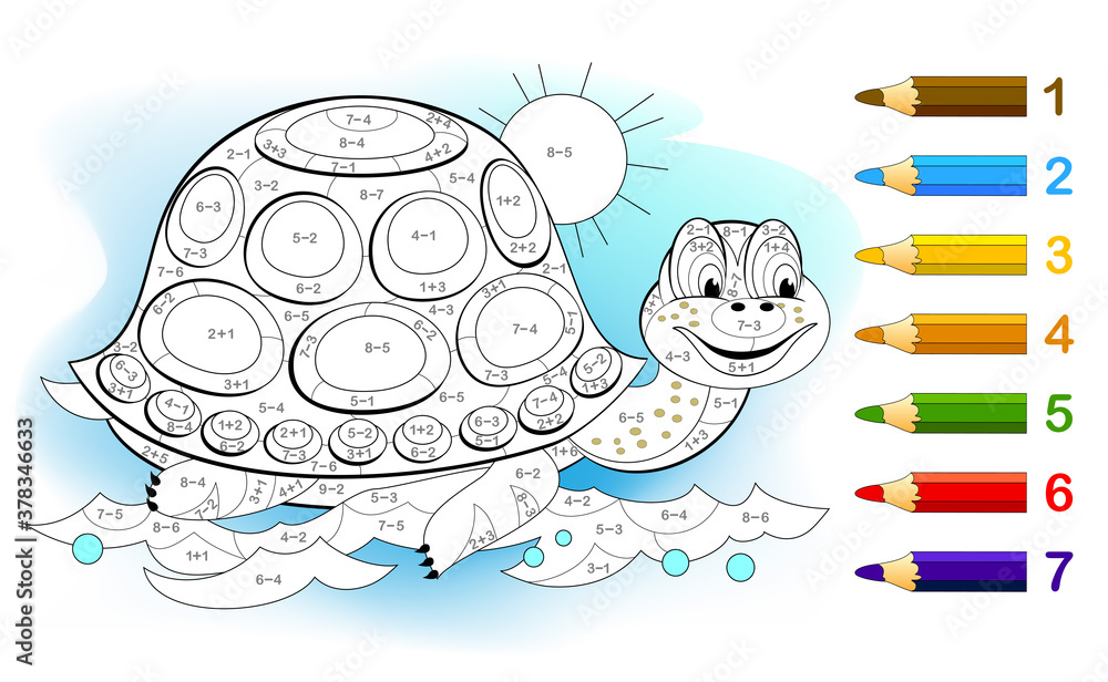 Math education for little children. Coloring book. Mathematical ...