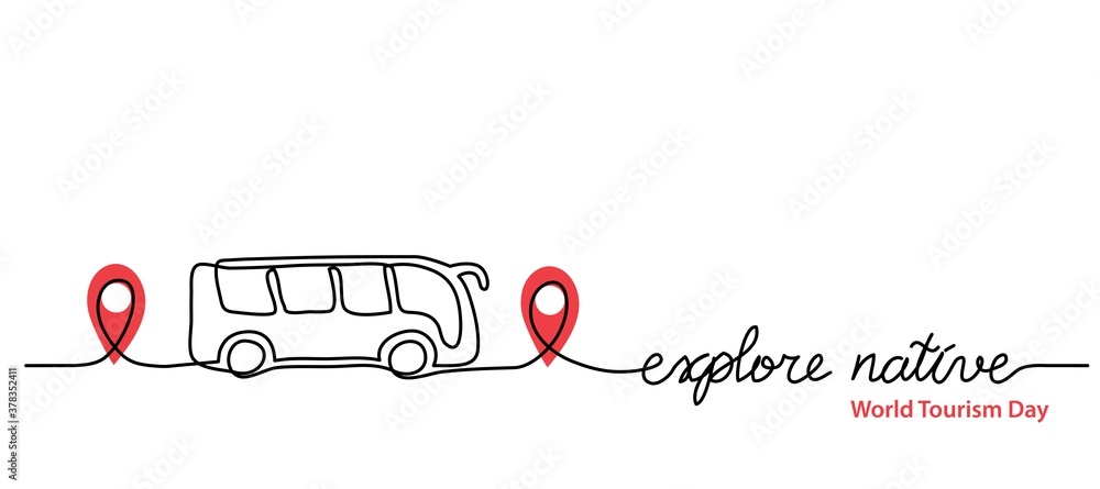 Local tourism simple web banner ,background, poster with pinpoint icon ...