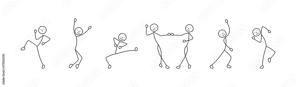 dancing man illustration, people having fun, stick figure pictograms ...