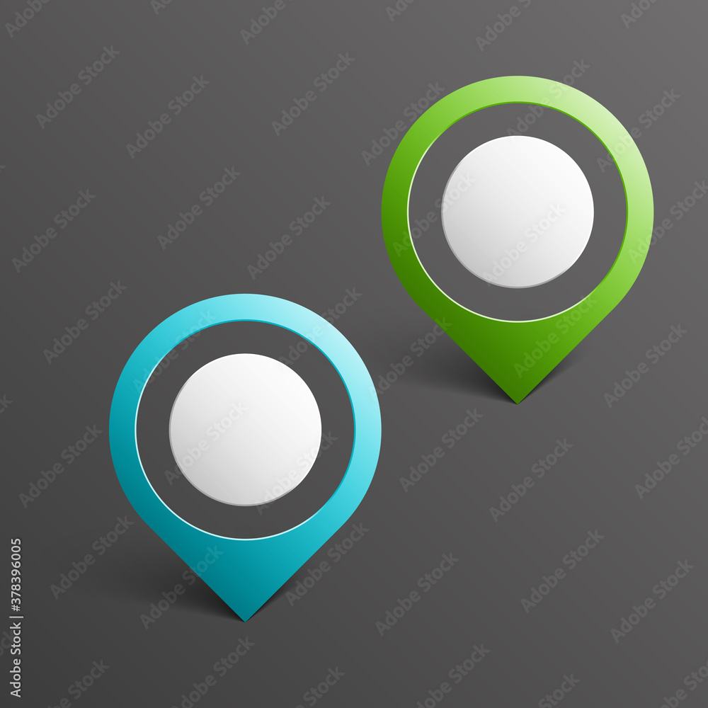 Index location on the map. Pointer position. Marker standing. Indicator ...